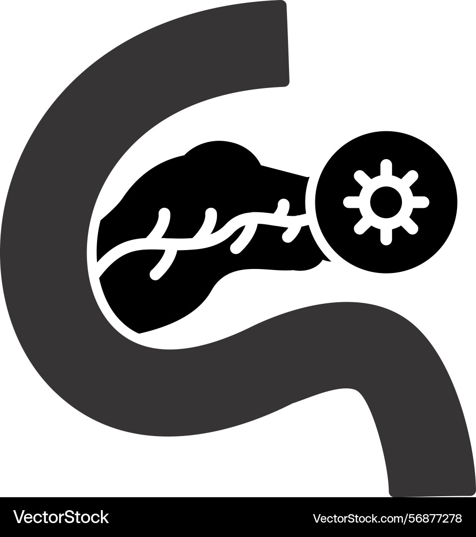 Pancreas necrotic icon Royalty Free Vector Image