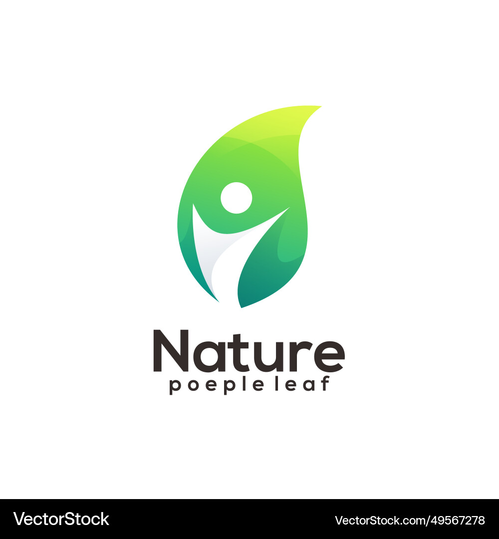 People leaf nature retro Royalty Free Vector Image