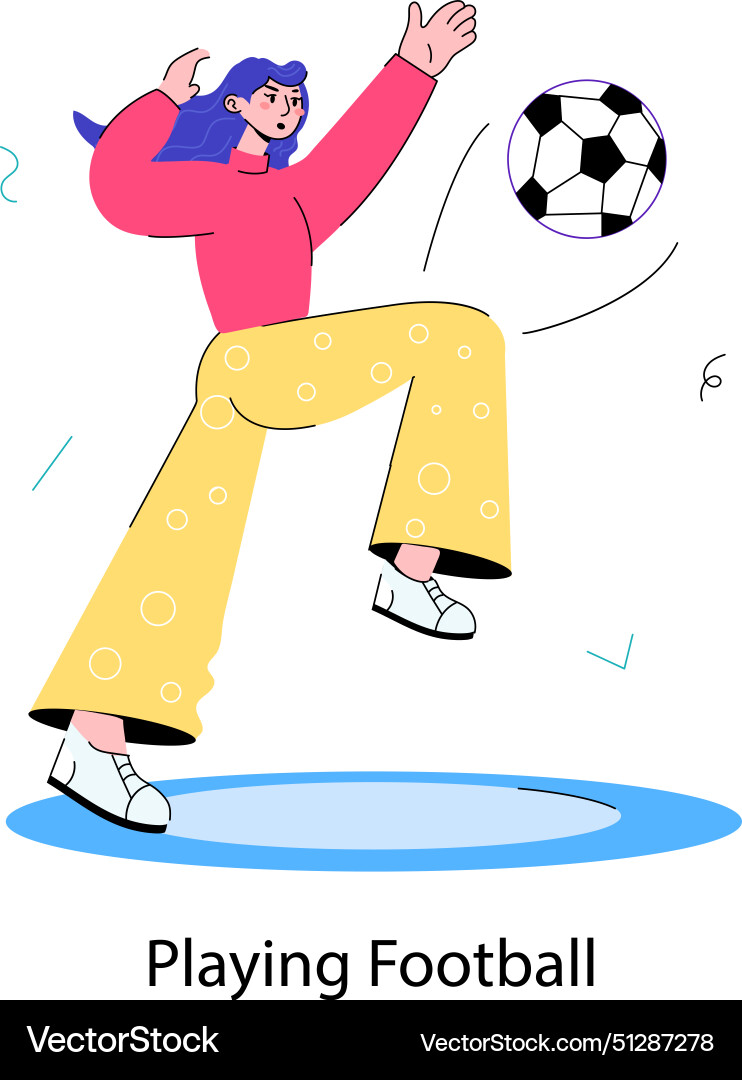 Playing football Royalty Free Vector Image - VectorStock