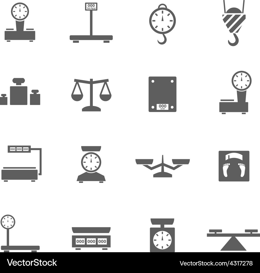 Scales icons set Royalty Free Vector Image - VectorStock