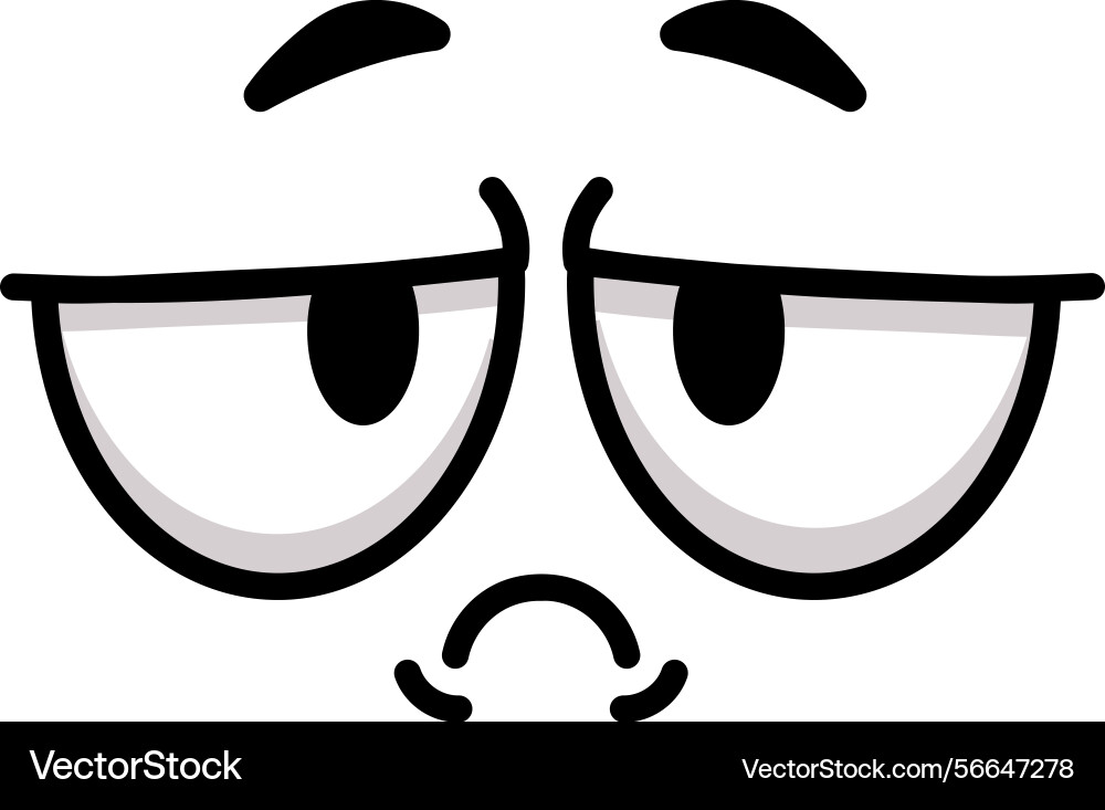 Simple cartoon face design expressing boredom Vector Image