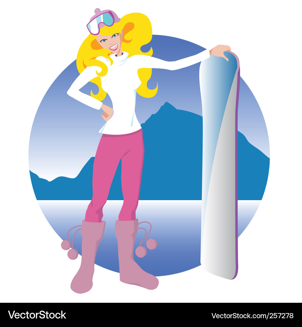Snow girl Royalty Free Vector Image - VectorStock