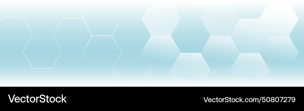 Abstract background with white and blue hexagon Vector Image