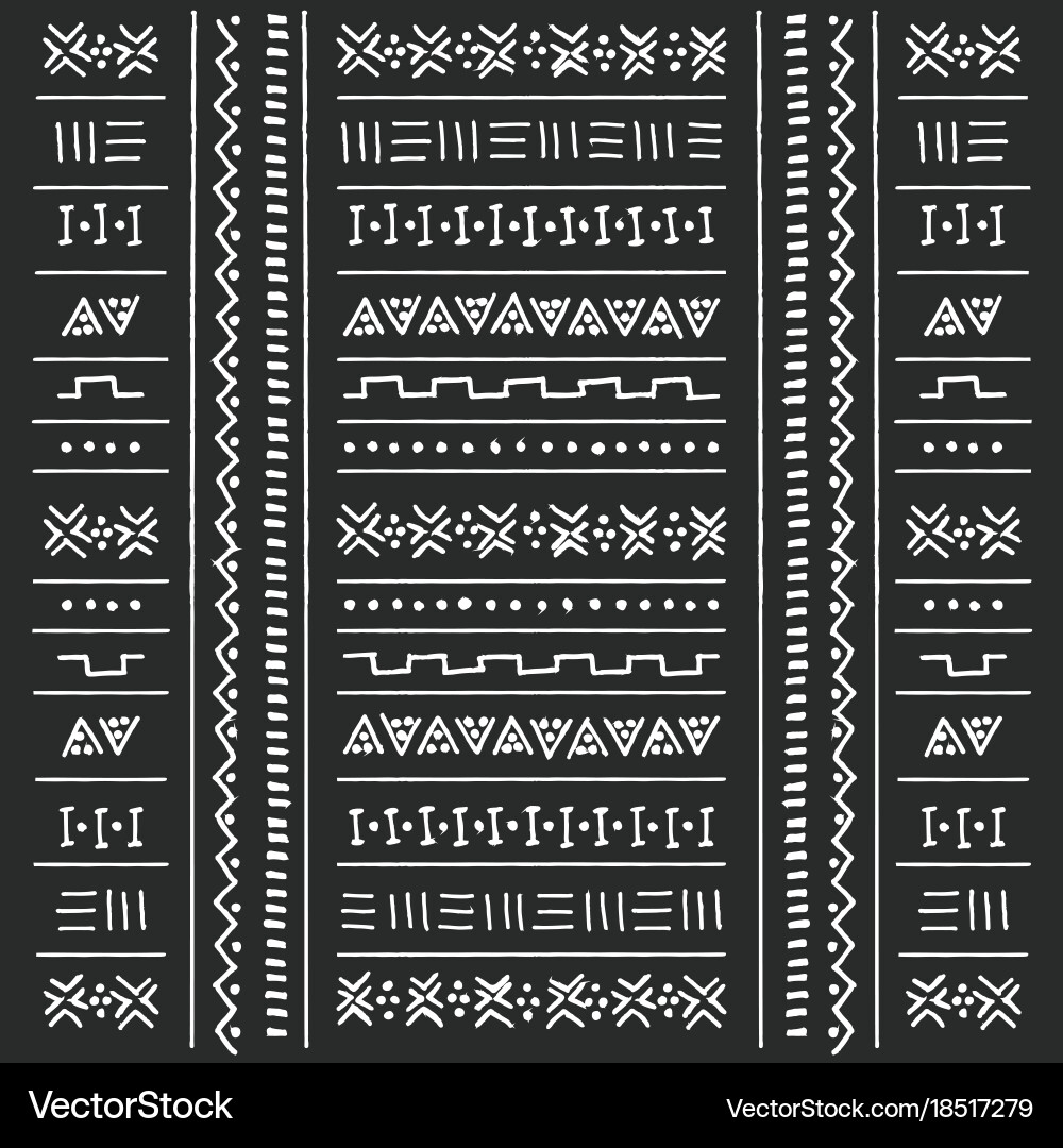 Black and white tribal ethnic pattern Royalty Free Vector