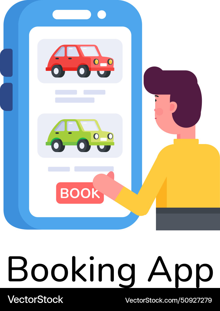 Booking app Royalty Free Vector Image - VectorStock