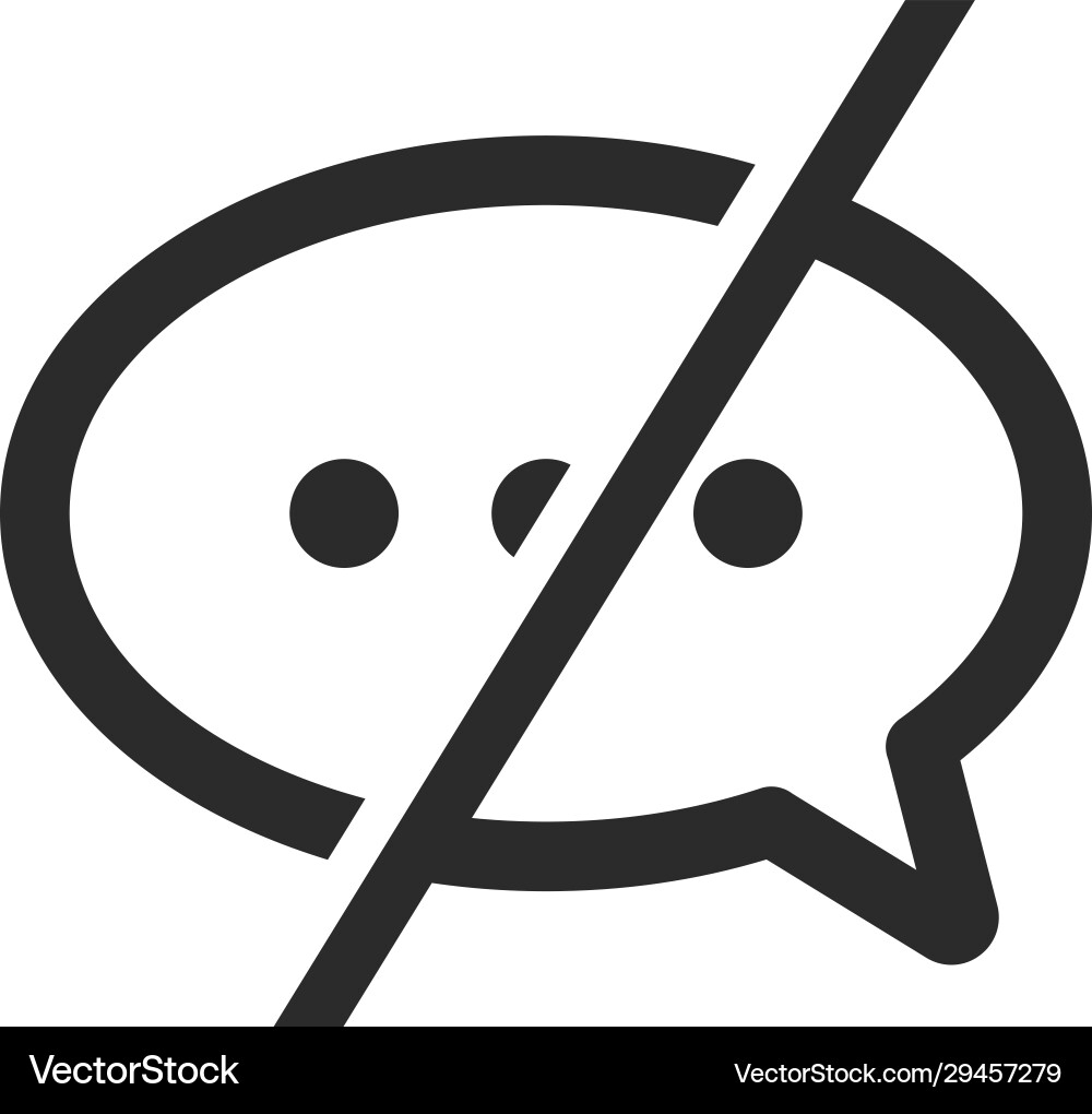 Chat cross line art icon message and bubble Vector Image