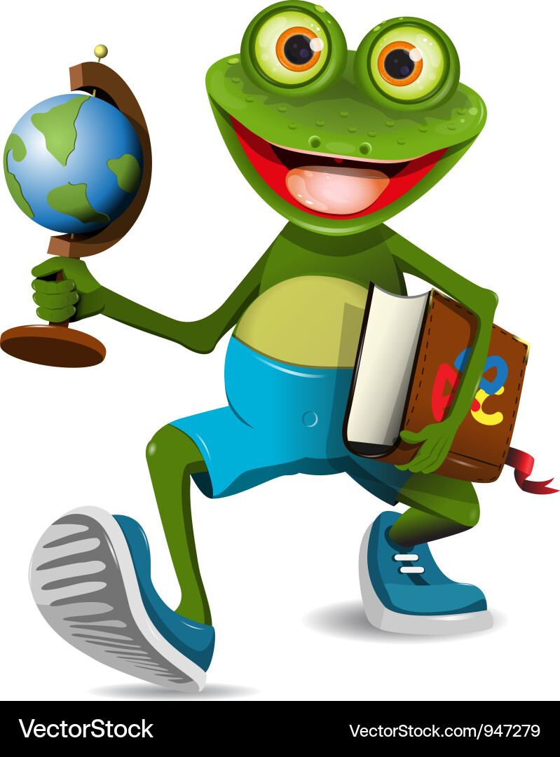 Frog student Royalty Free Vector Image - VectorStock