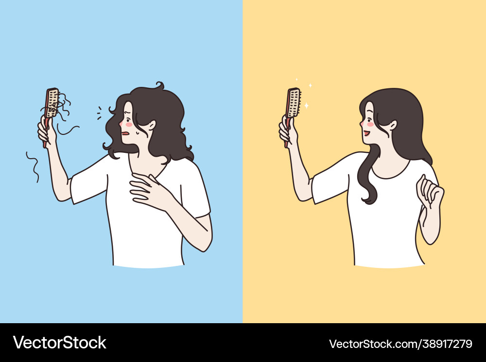 Hair problems alopecia and baldness concept Vector Image