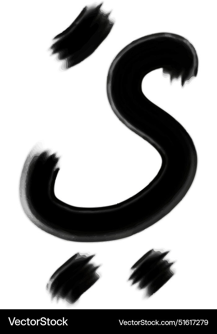 Hand drawn arabic letter isolated on white Vector Image