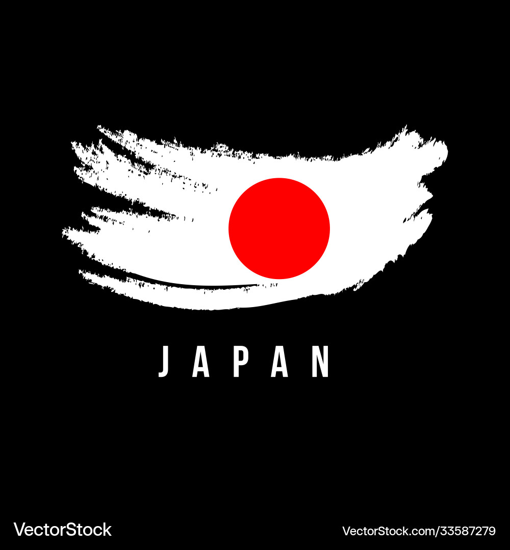 Japan flag brush logo template design Royalty Free Vector