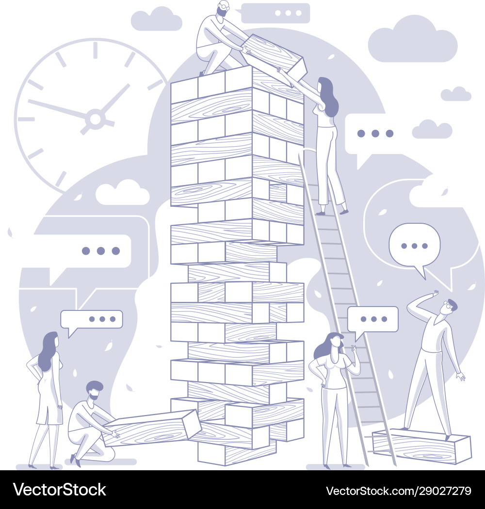 Jenga Tower Challenge Royalty Free Vector Image