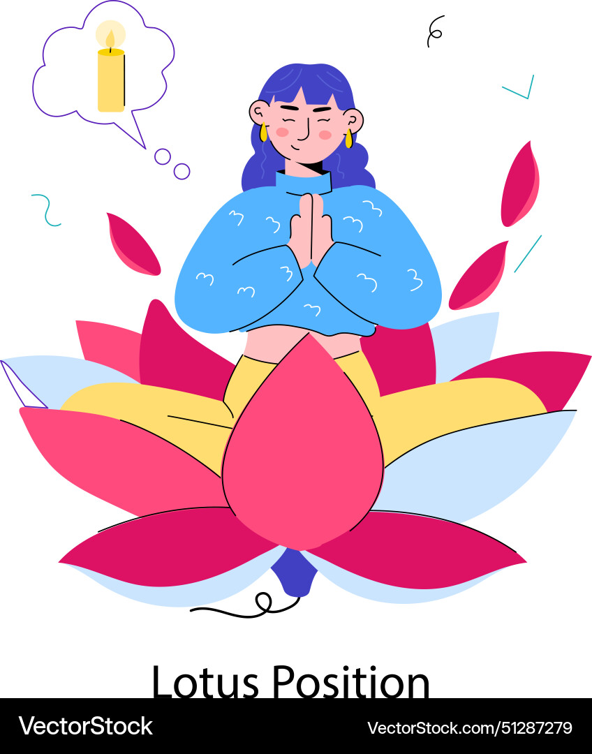 Lotus position Royalty Free Vector Image - VectorStock