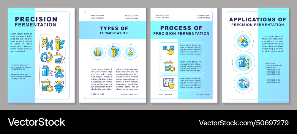 Precision fermentation technology brochure Vector Image
