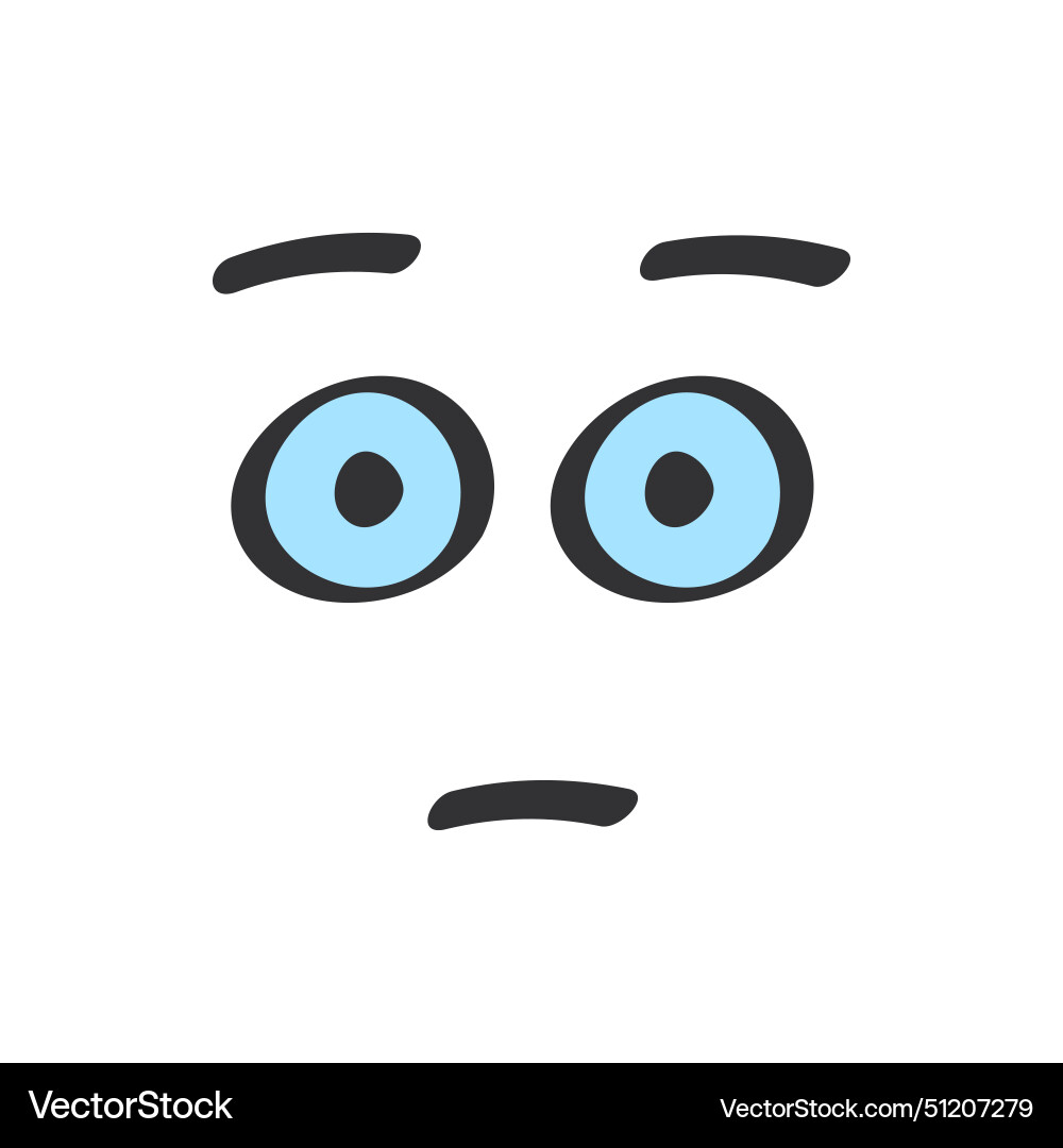 Unhappy expression on cute face with blue eyes Vector Image