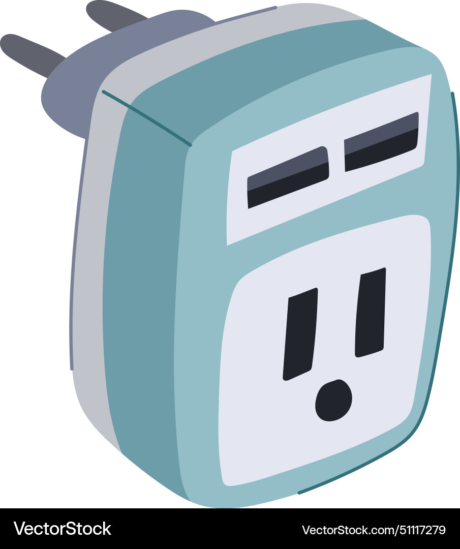 Universal travel adapter cartoon Royalty Free Vector Image