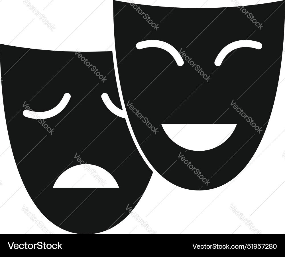 Comedy and tragedy theater masks representing Vector Image