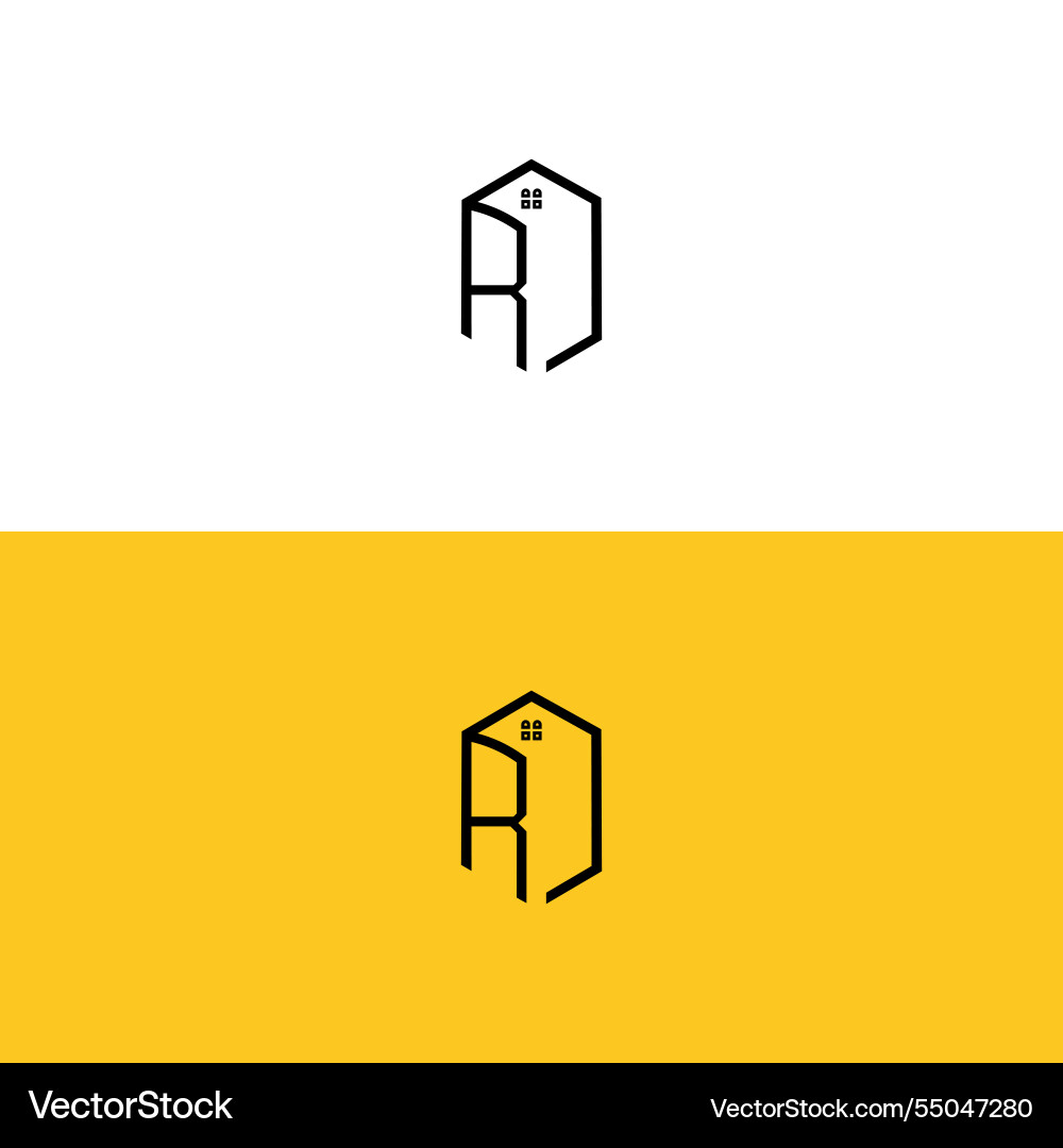 Creative initial rl letters box house logo Vector Image