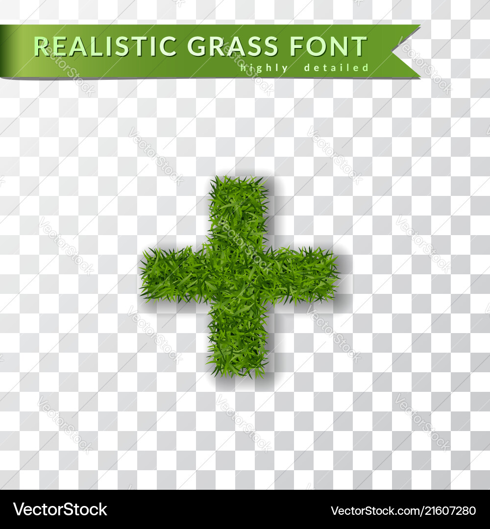 Grass symbol plus green isolated on white Vector Image