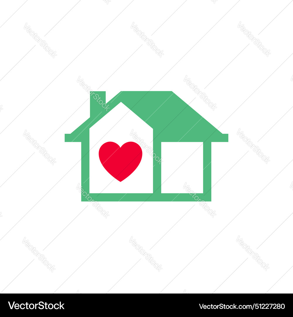 Home house from heart shape icon Royalty Free Vector Image