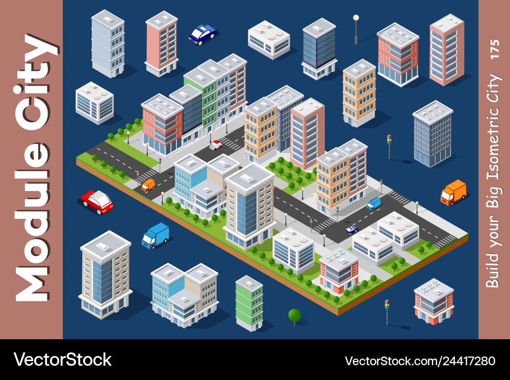 Isometric urban architecture Royalty Free Vector Image