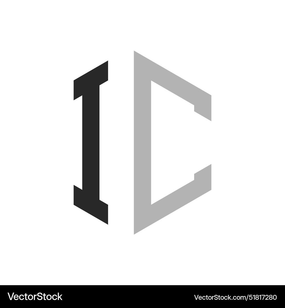 Modern unique hexagon letter ic logo design Vector Image