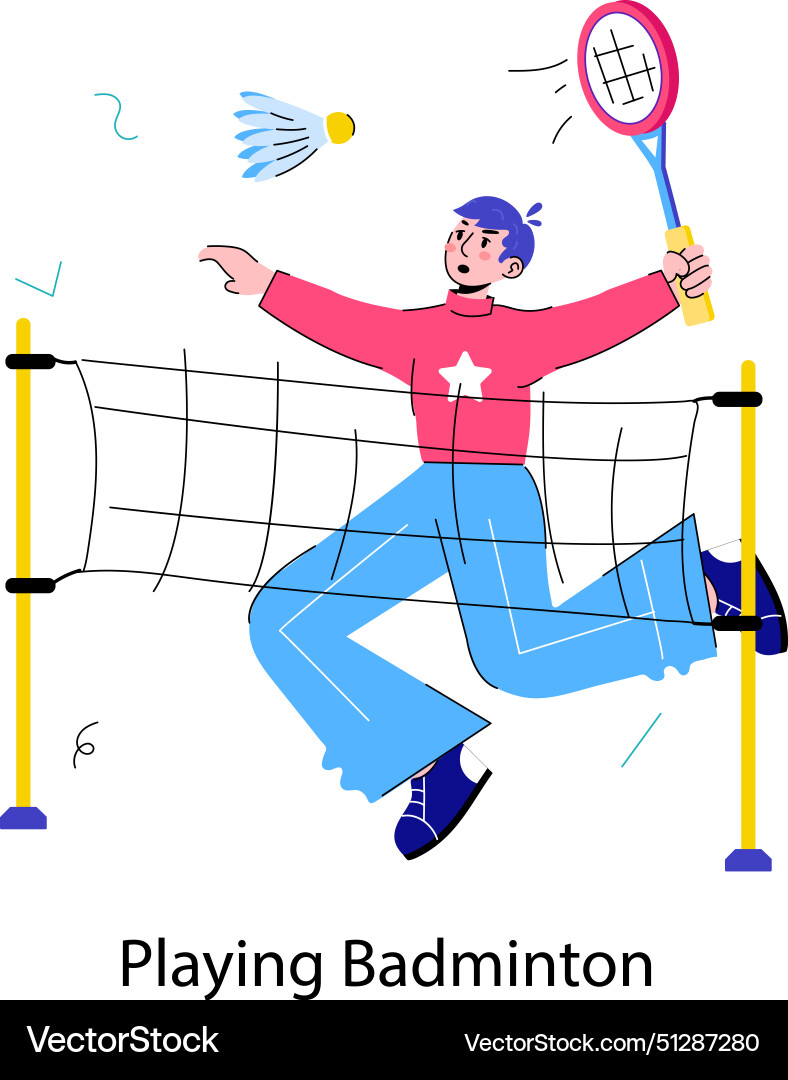 Playing badminton Royalty Free Vector Image - VectorStock