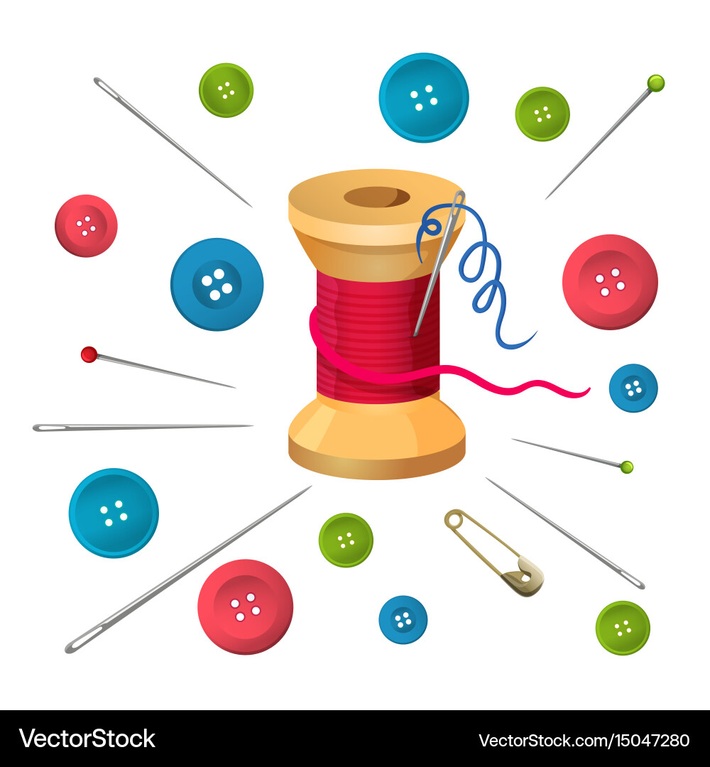 Sewing Supplies & Tools Royalty Free Vector Image