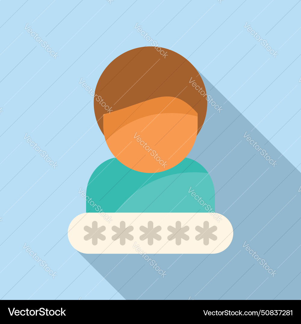 Change user password icon flat two step Royalty Free Vector