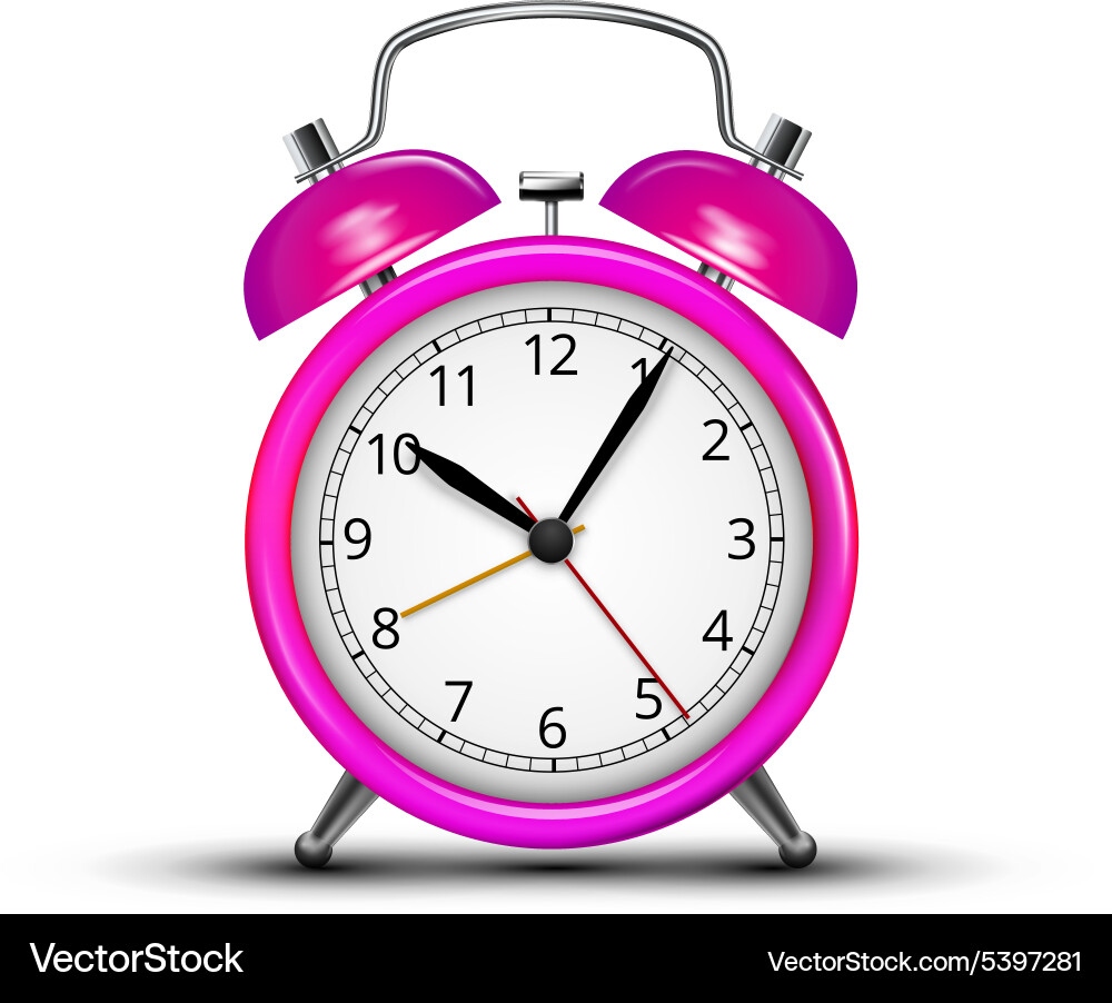 Classic Violet Alarm Clock Royalty Free Vector Image