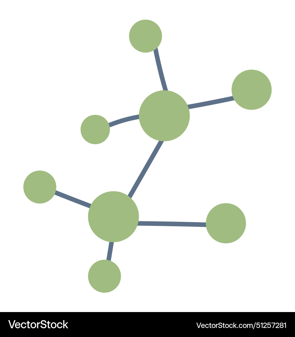 Molecular model in flat design atom molecule Vector Image