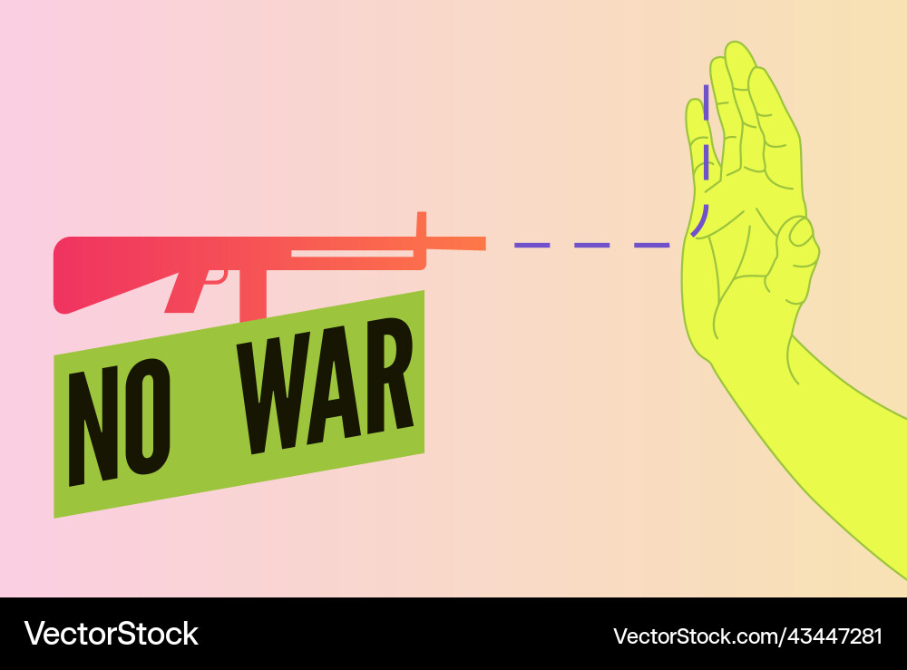No war anti pacifist peaceful poster Royalty Free Vector
