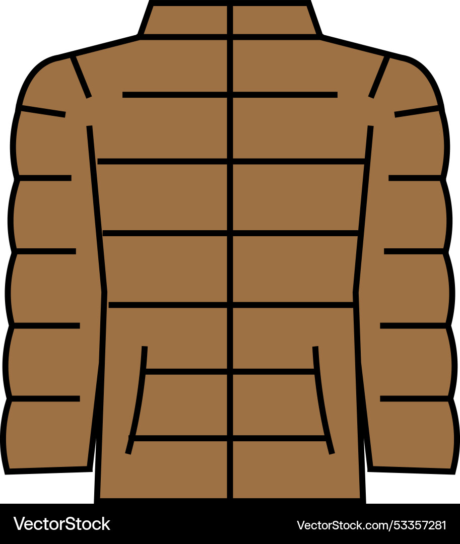 Puffer outerwear male icon color Royalty Free Vector Image