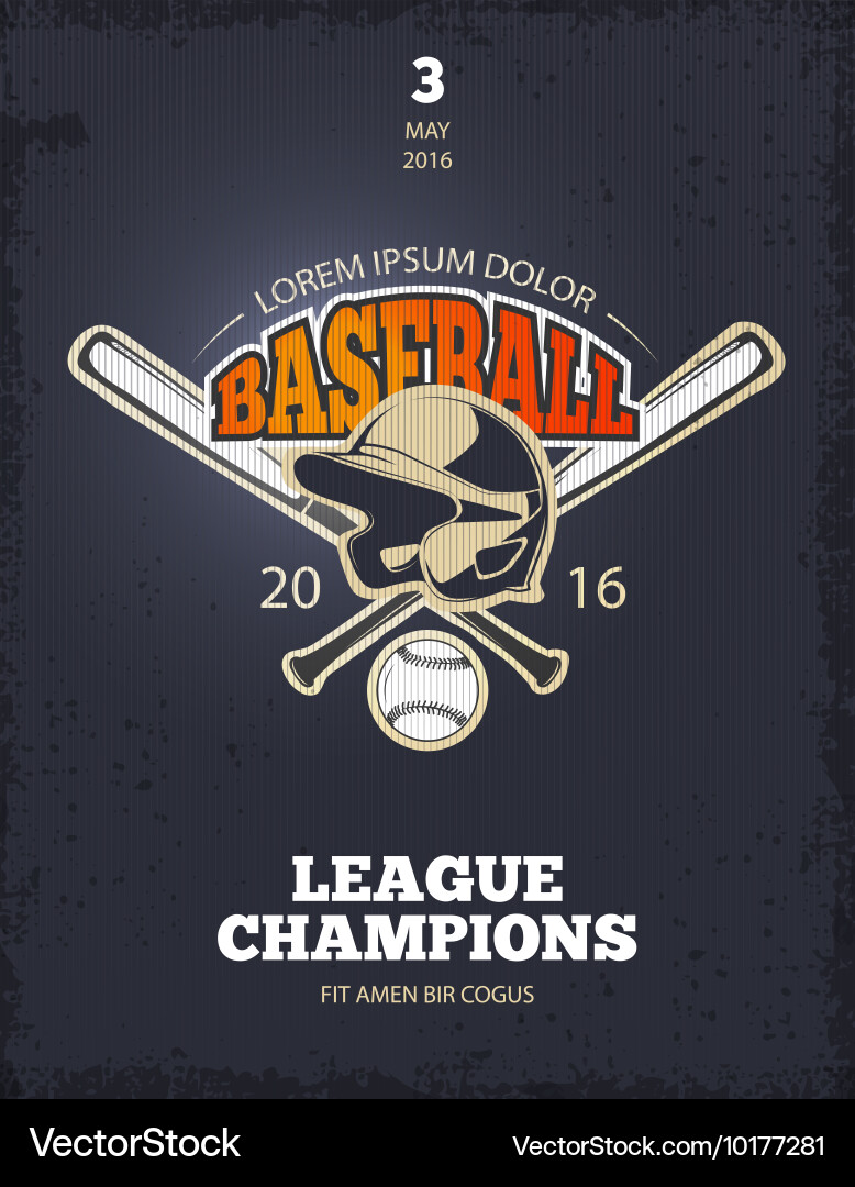 Retro baseball poster Royalty Free Vector Image