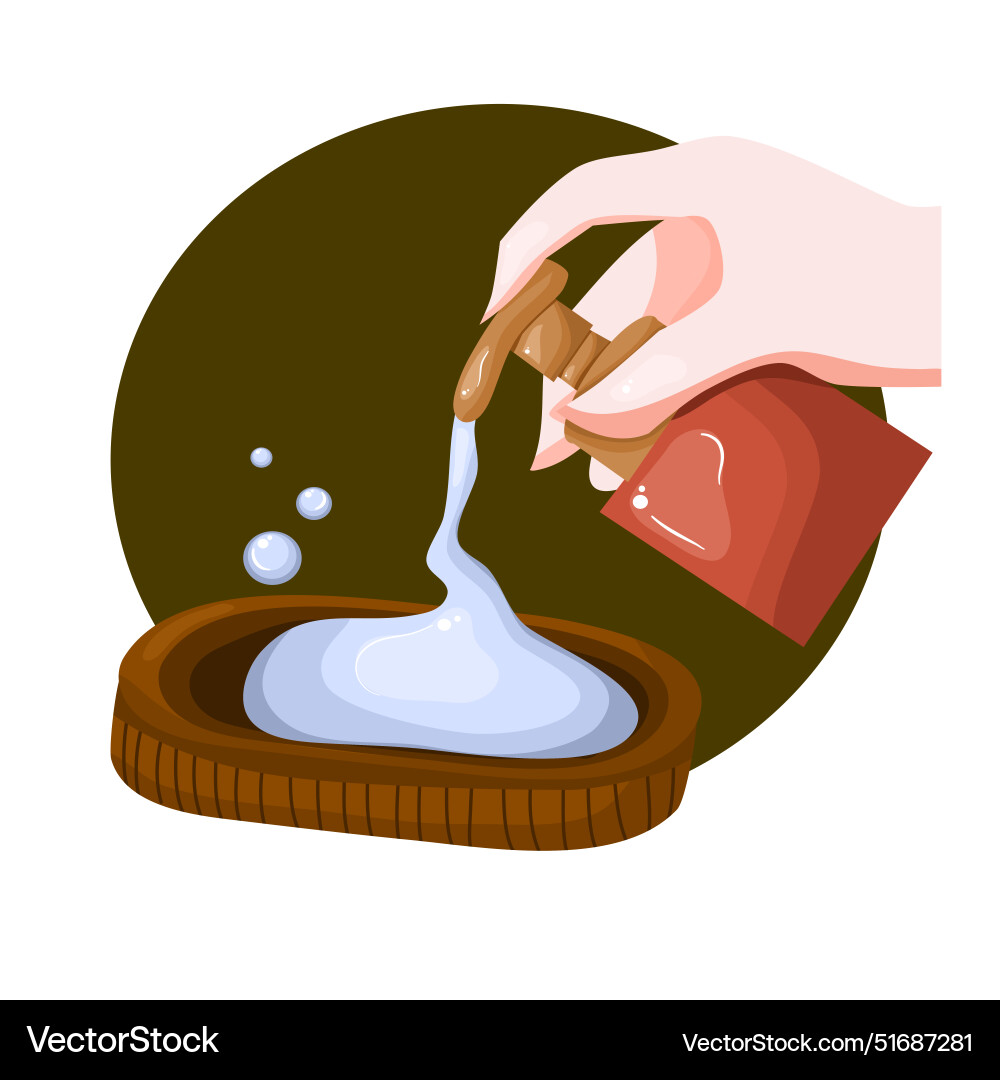 Soap with hand push Royalty Free Vector Image - VectorStock