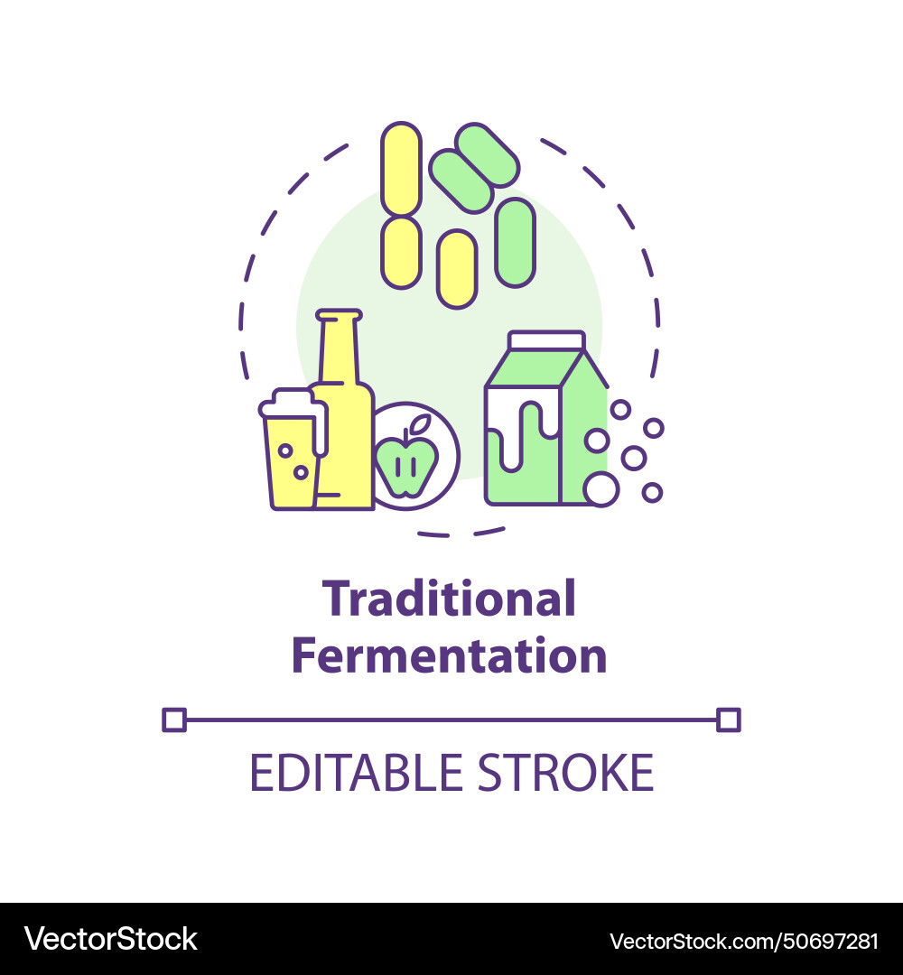 Traditional fermentation multi color concept icon Vector Image