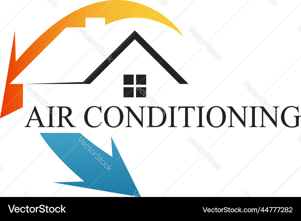 Air conditioning and heating symbol blue red Vector Image