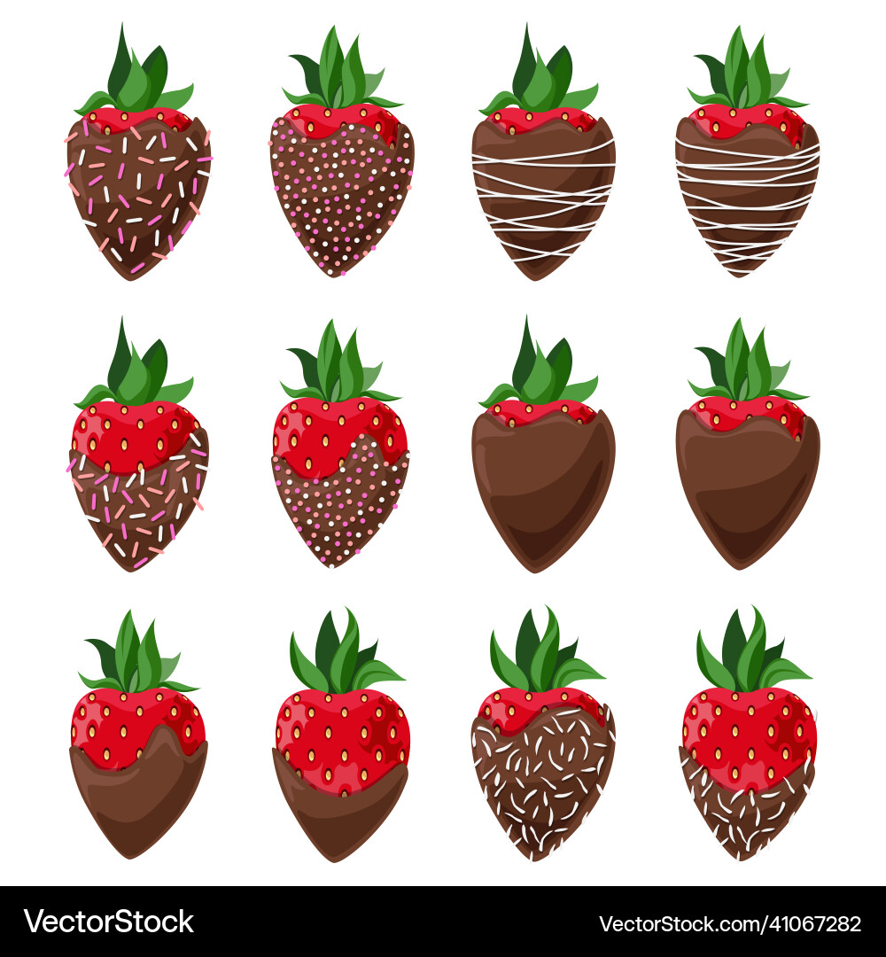 Chocolate-Covered Strawberries Royalty Free Vector Image