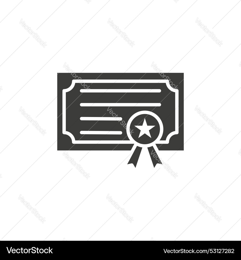 Diploma line icon isolated on white background Vector Image