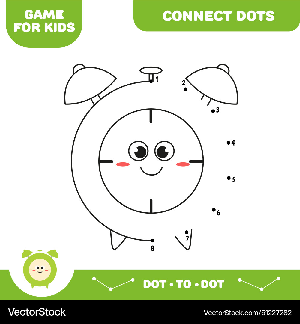 Dot to educational game for preschool kids Vector Image
