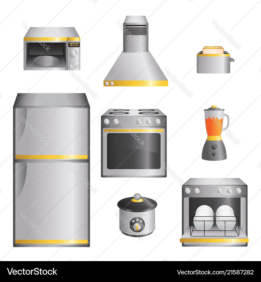 Kitchen appliances Royalty Free Vector Image - VectorStock