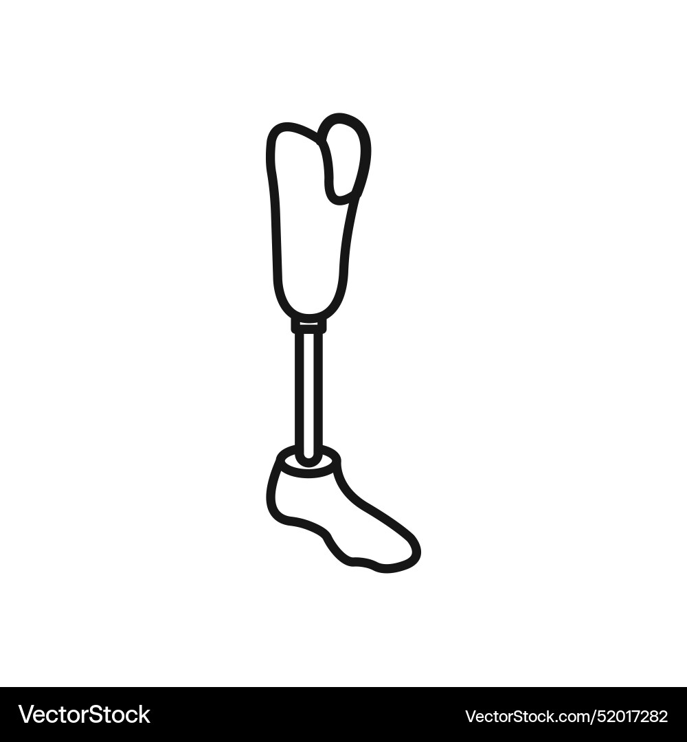 Prosthetic leg icon black line art Royalty Free Vector Image