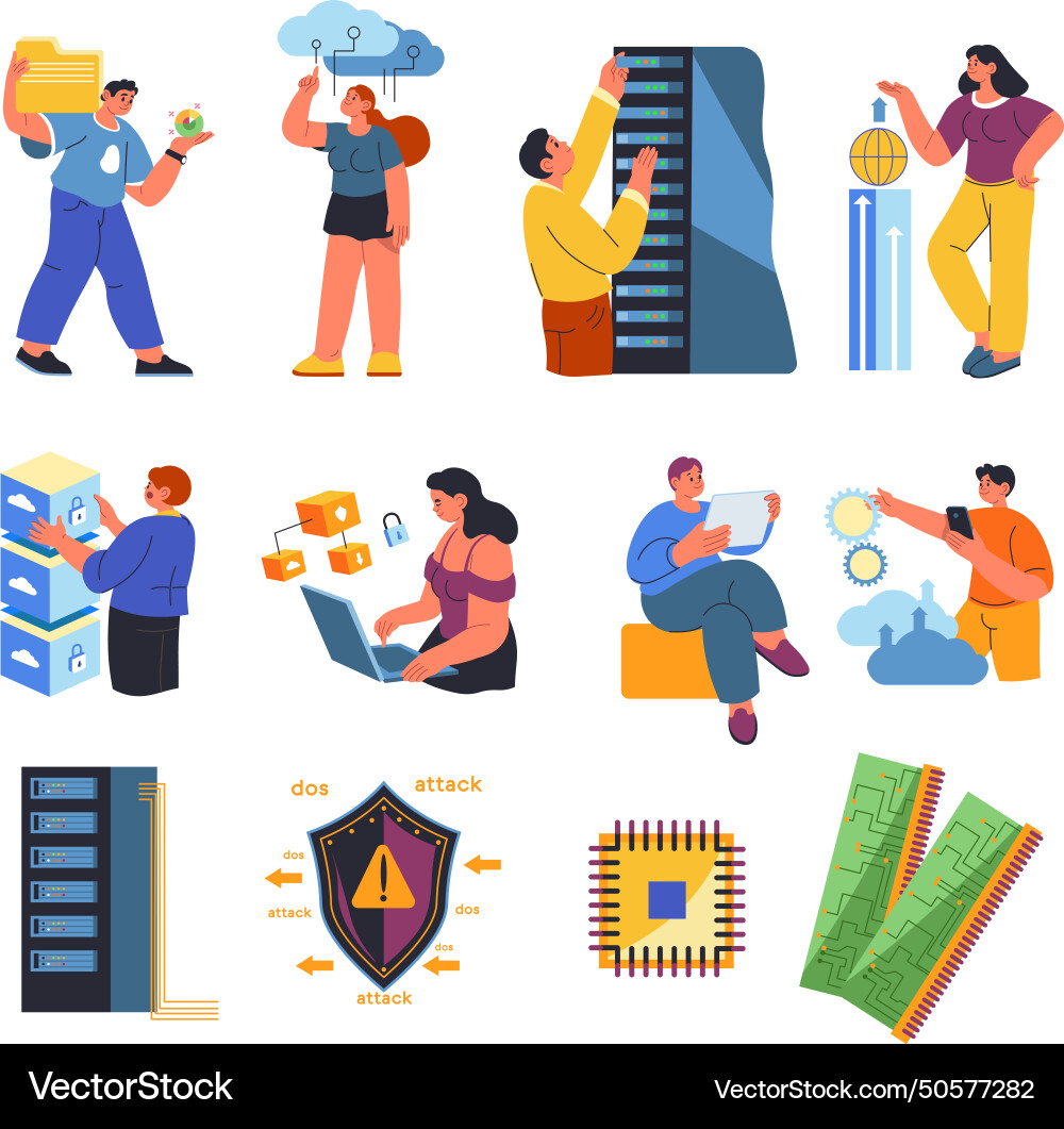 Security digital protection and storing data Vector Image