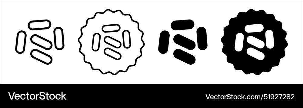 Yeast icon symbol set collection simple Royalty Free Vector