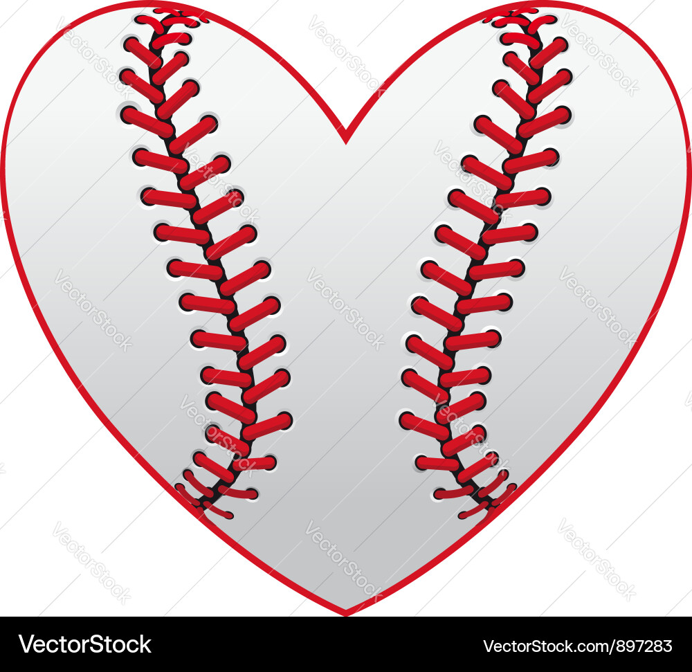 Baseball leather ball as a heart Royalty Free Vector Image