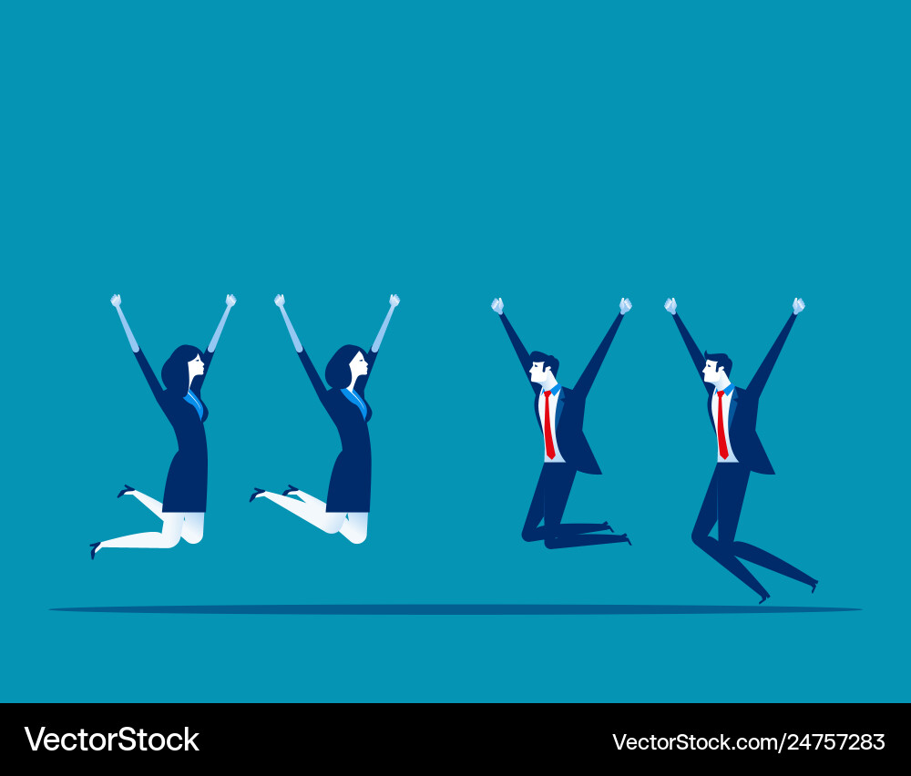 Business team jumping concept Royalty Free Vector Image