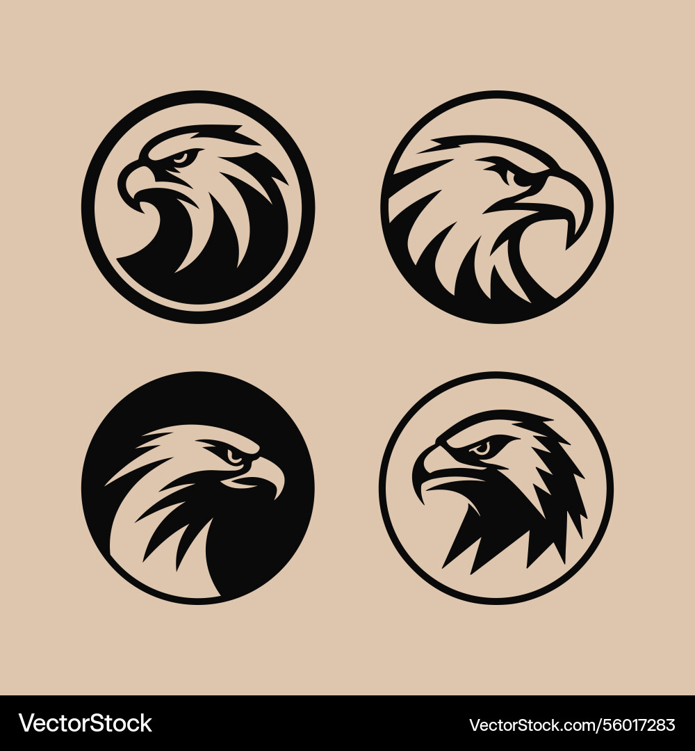 Eagle head logo design bundle and silhouette eagle