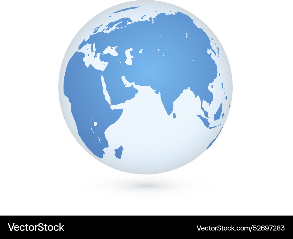 Earth globe transparent mock up world map sphere Vector Image