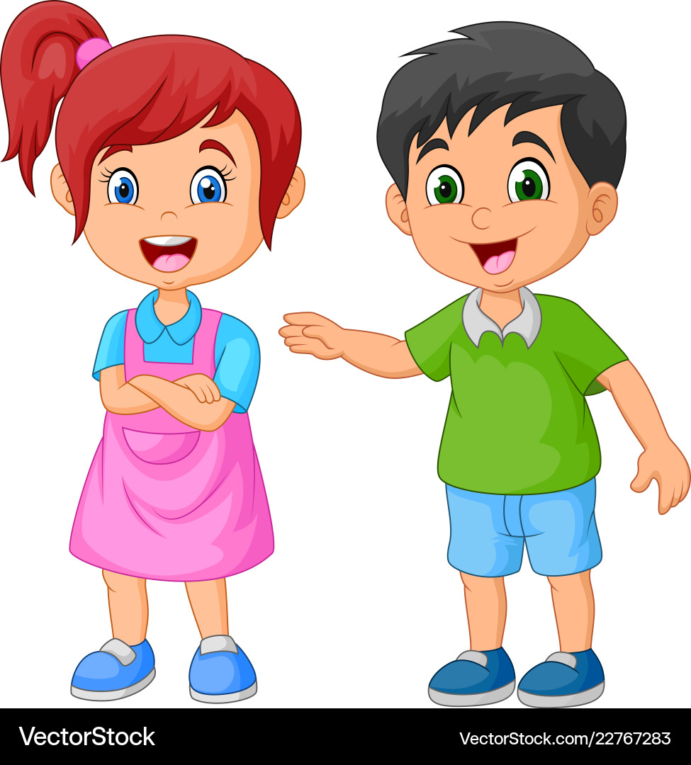 Frohes Kind Cartoon Lizenzfreies Vektorbild - VectorStock