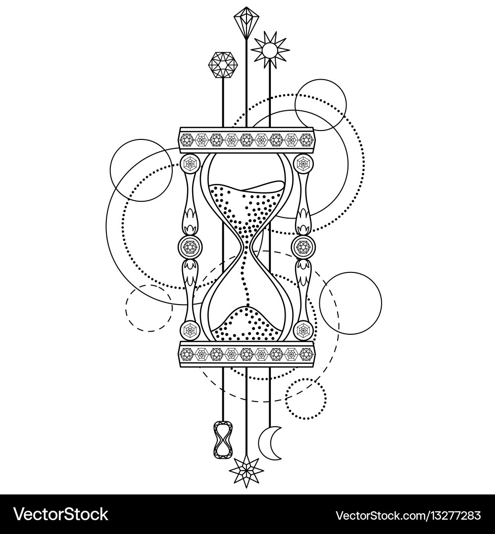 Geometric sandglass symbol Royalty Free Vector Image