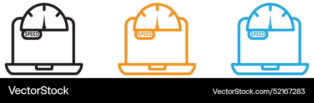 Network speed test icon logo set collection Vector Image